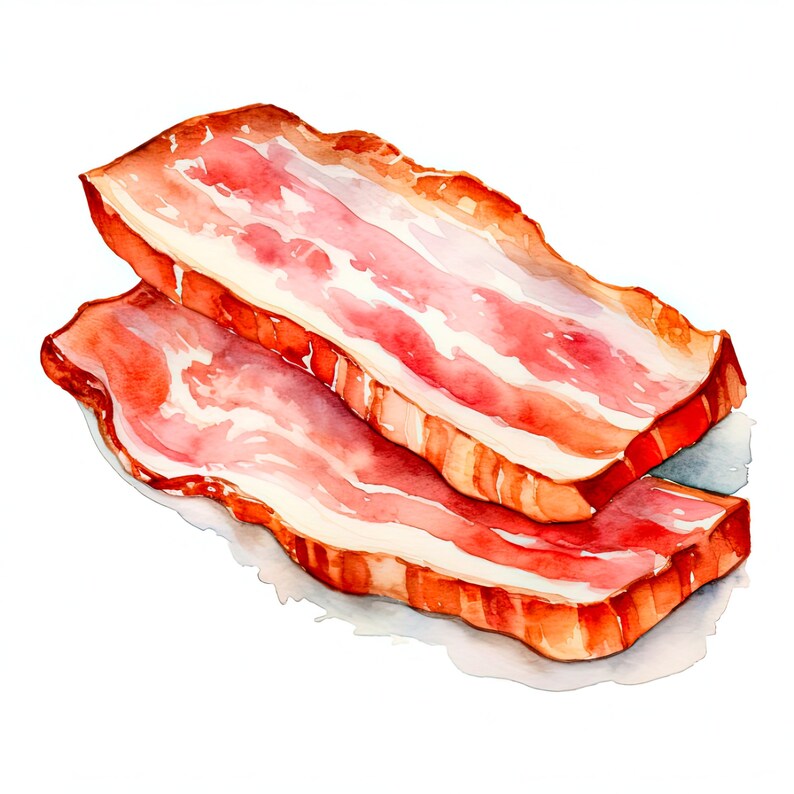 Bacon Clipart Breakfast JPG: Instant Digital Download Food Clipart ...