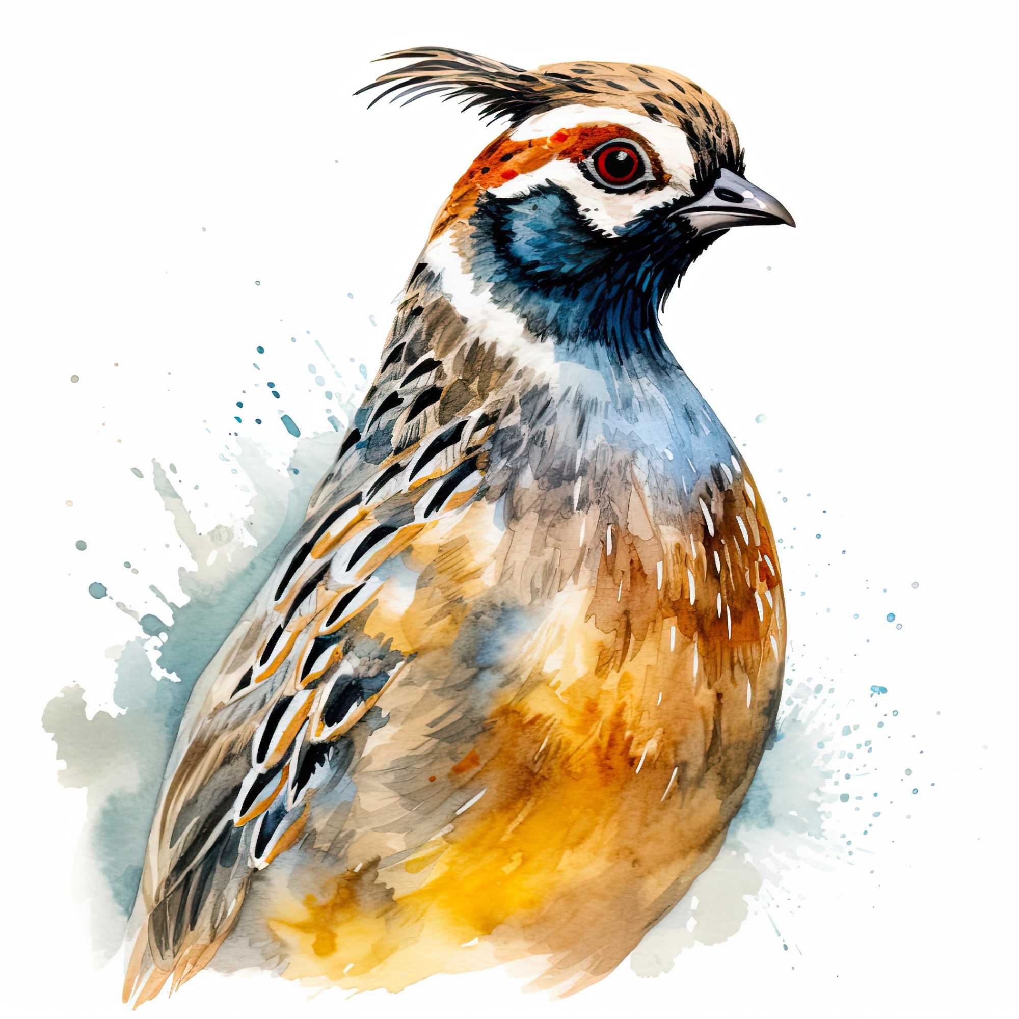 Quail Clipart: Watercolor Quail Bird Art, Digital Download for ...