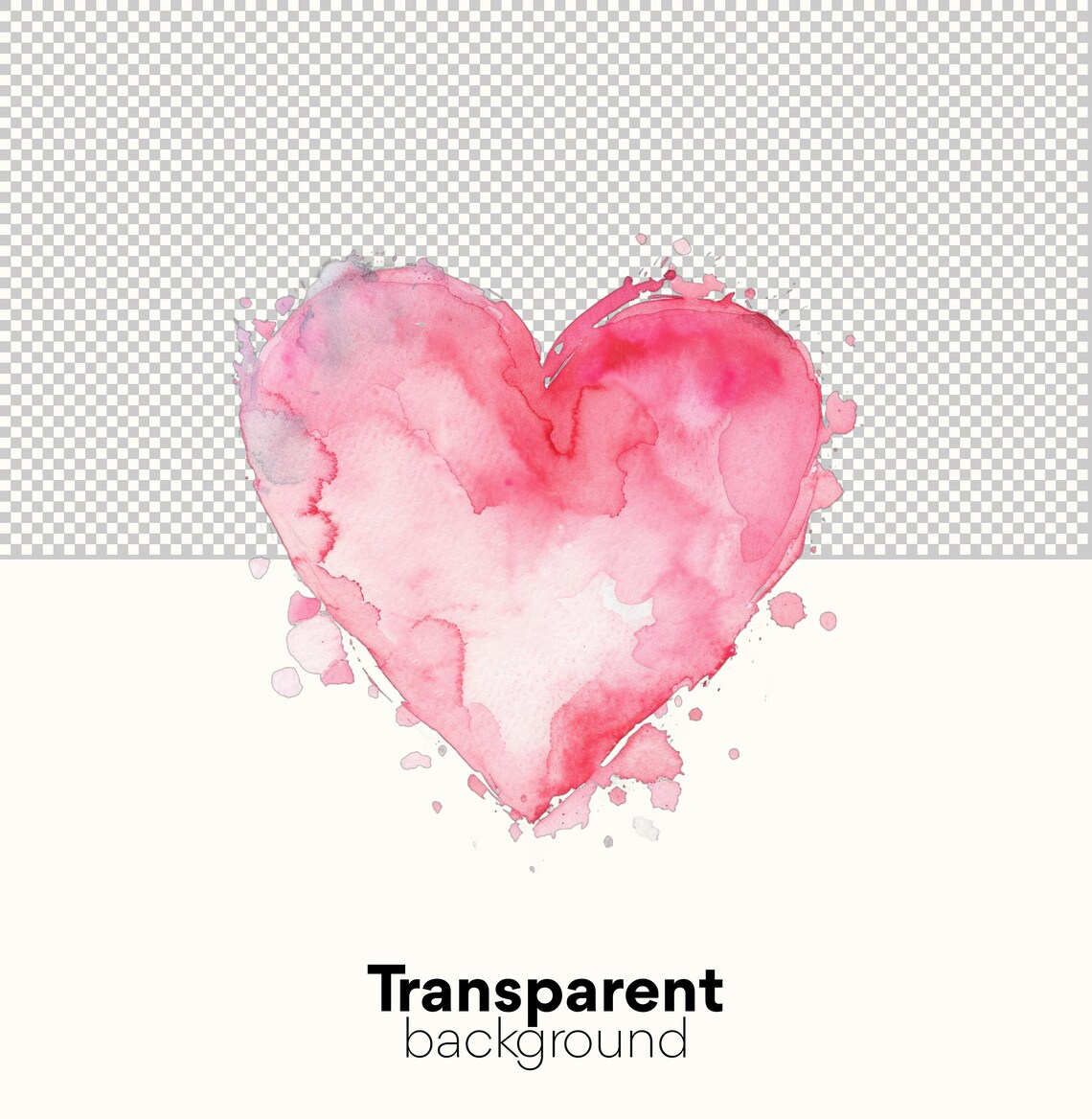 Pink Heart Clip Art, Heart Clipart, Watercolor Hearts for Mother's Day ...
