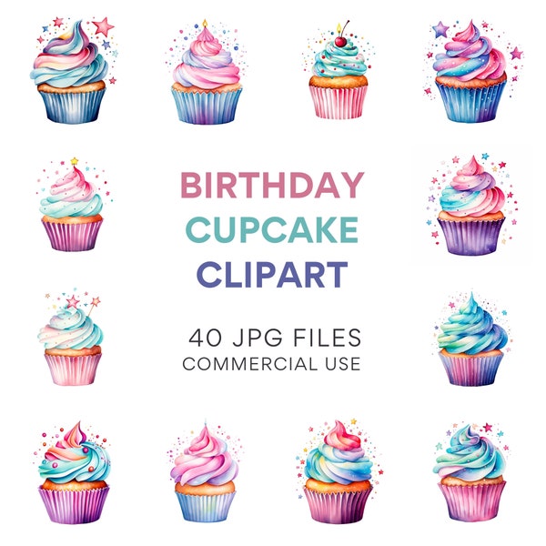 Cupcake Clipart - Etsy