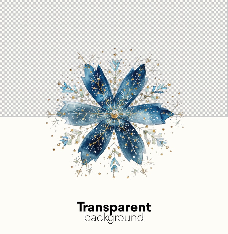 Snowflake Clipart: Watercolor Christmas, Winter Snow Clipart ...