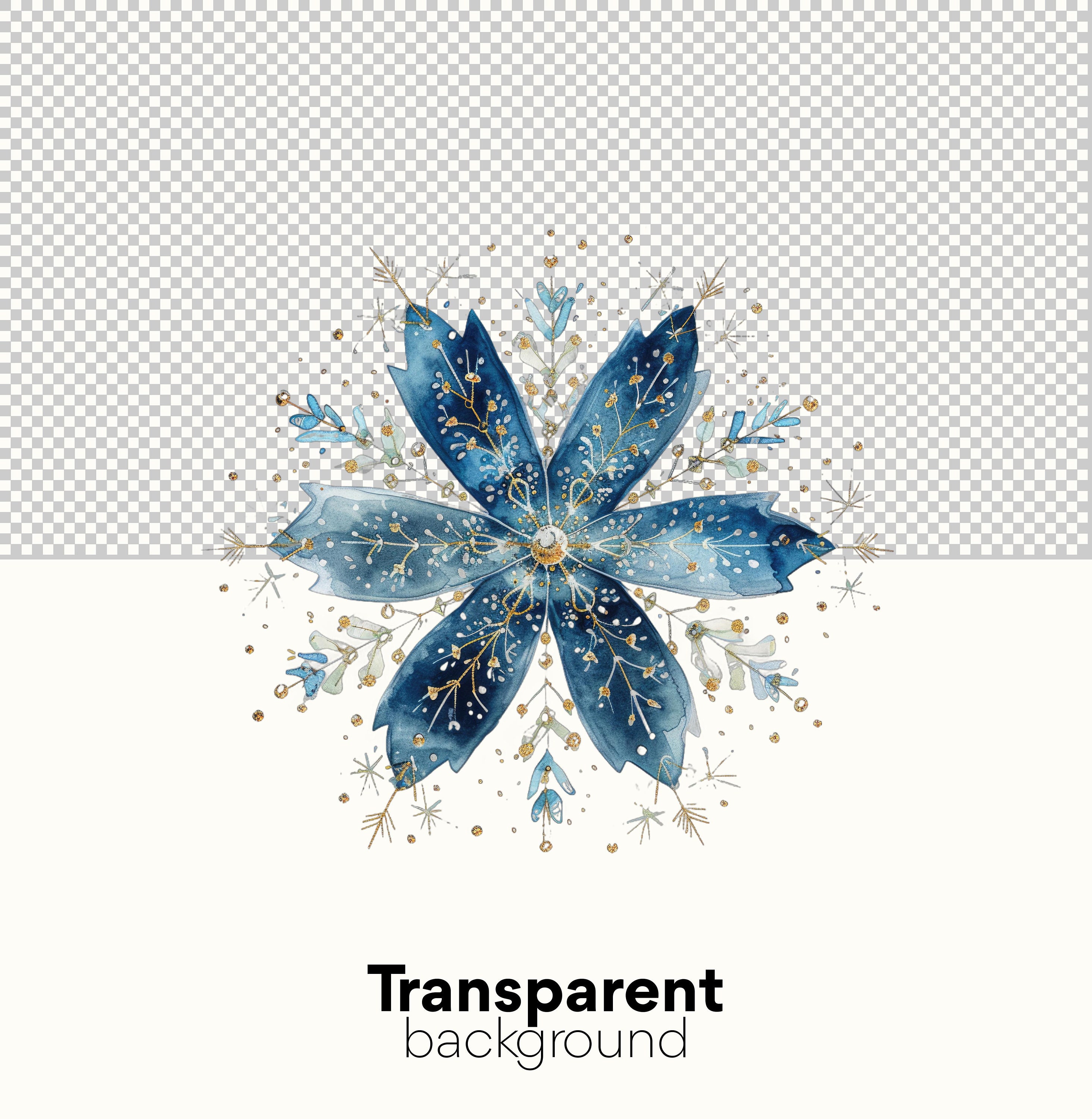 Snowflake Clipart: Watercolor Christmas, Winter Snow Clipart ...