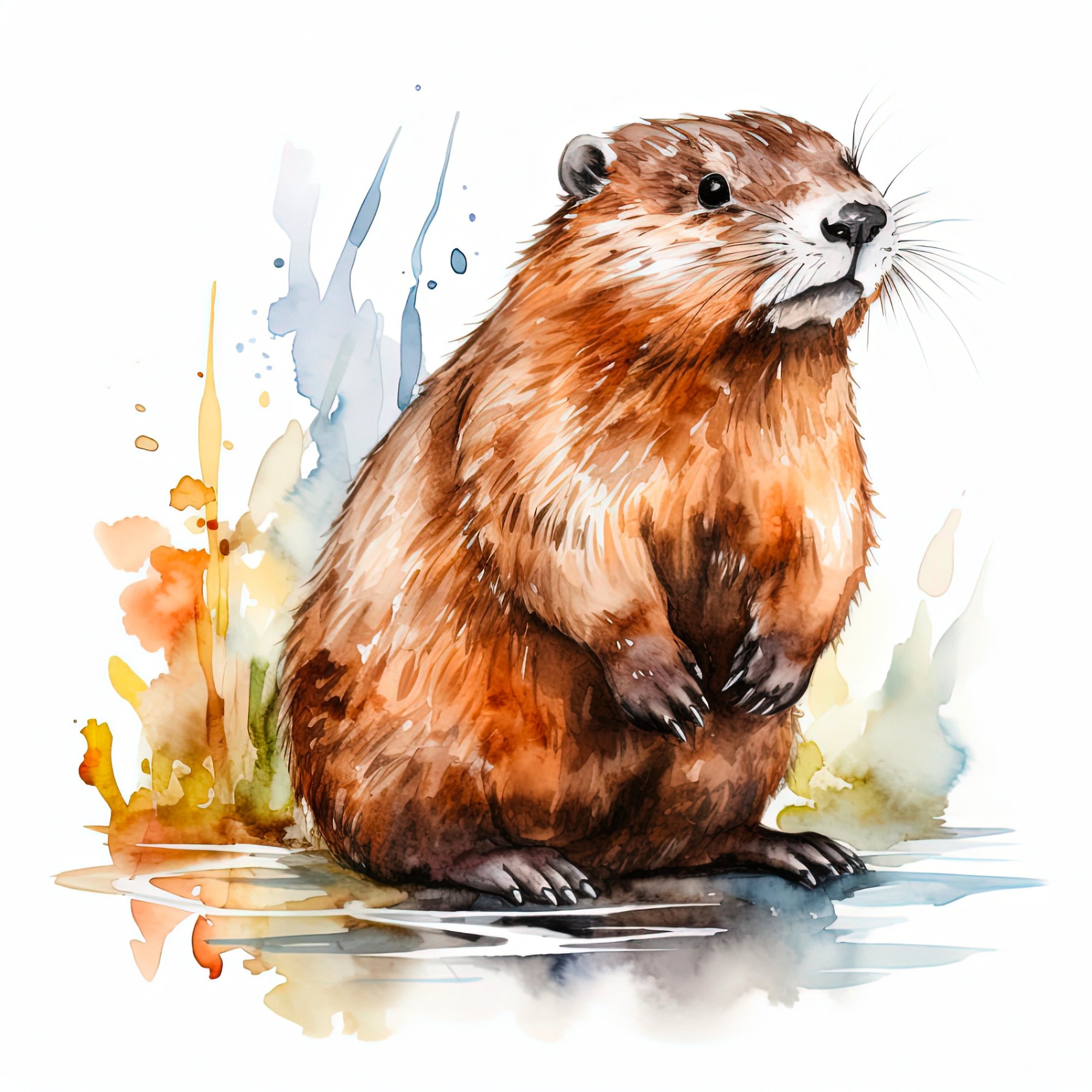 Beaver Clipart, Watercolor Woodland Animals, Commercial Use, Digital ...