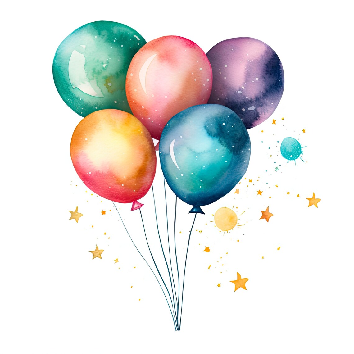 Balloon Clipart: Balloon Overlays, Glitter Balloons, Party & Birthday ...