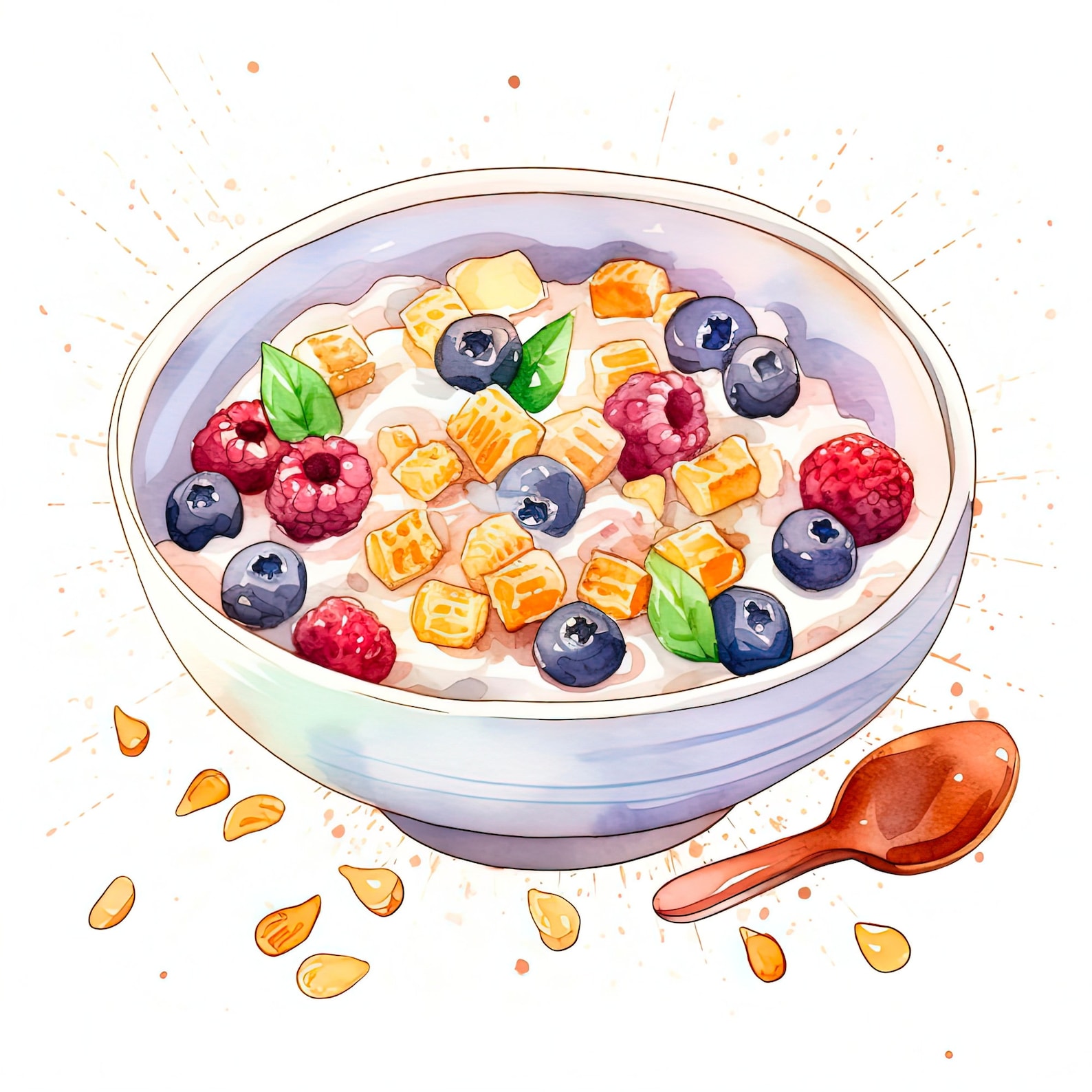Cereal Clipart: Breakfast Food Digital Art for Scrapbooking, Cupcake ...