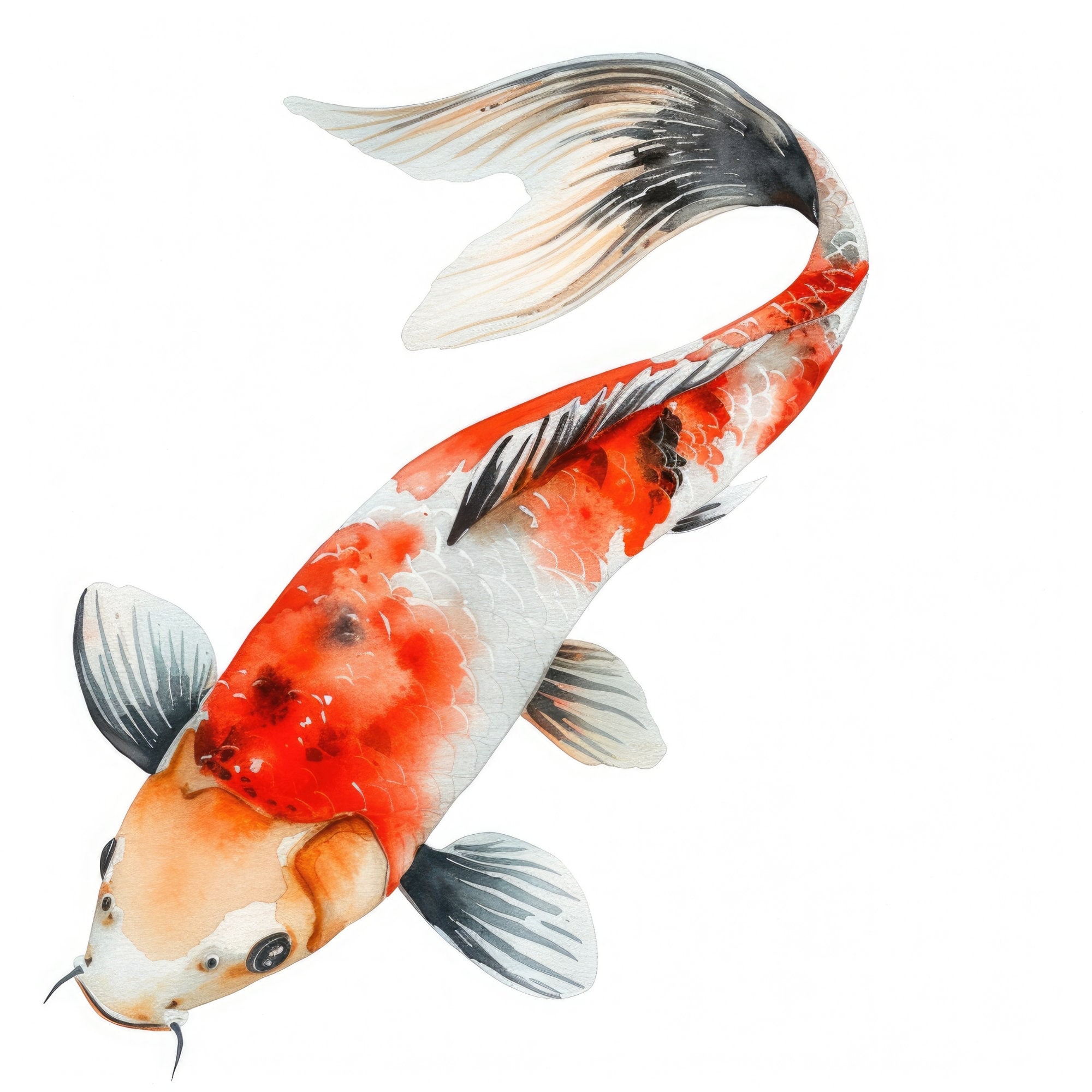 Koi Fish Clipart - Watercolor Japanese Carp Art, Tropical Fish Jpgs ...