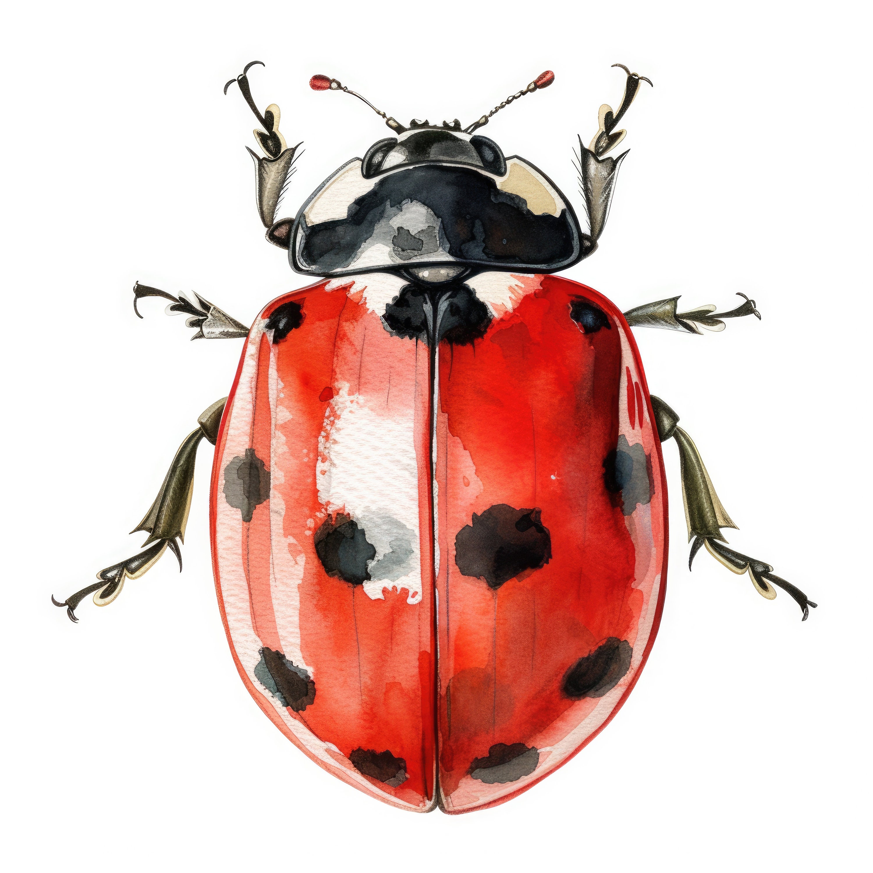 Ladybug Clipart, Watercolor Ladybug Insect Clipart, Digital Download ...