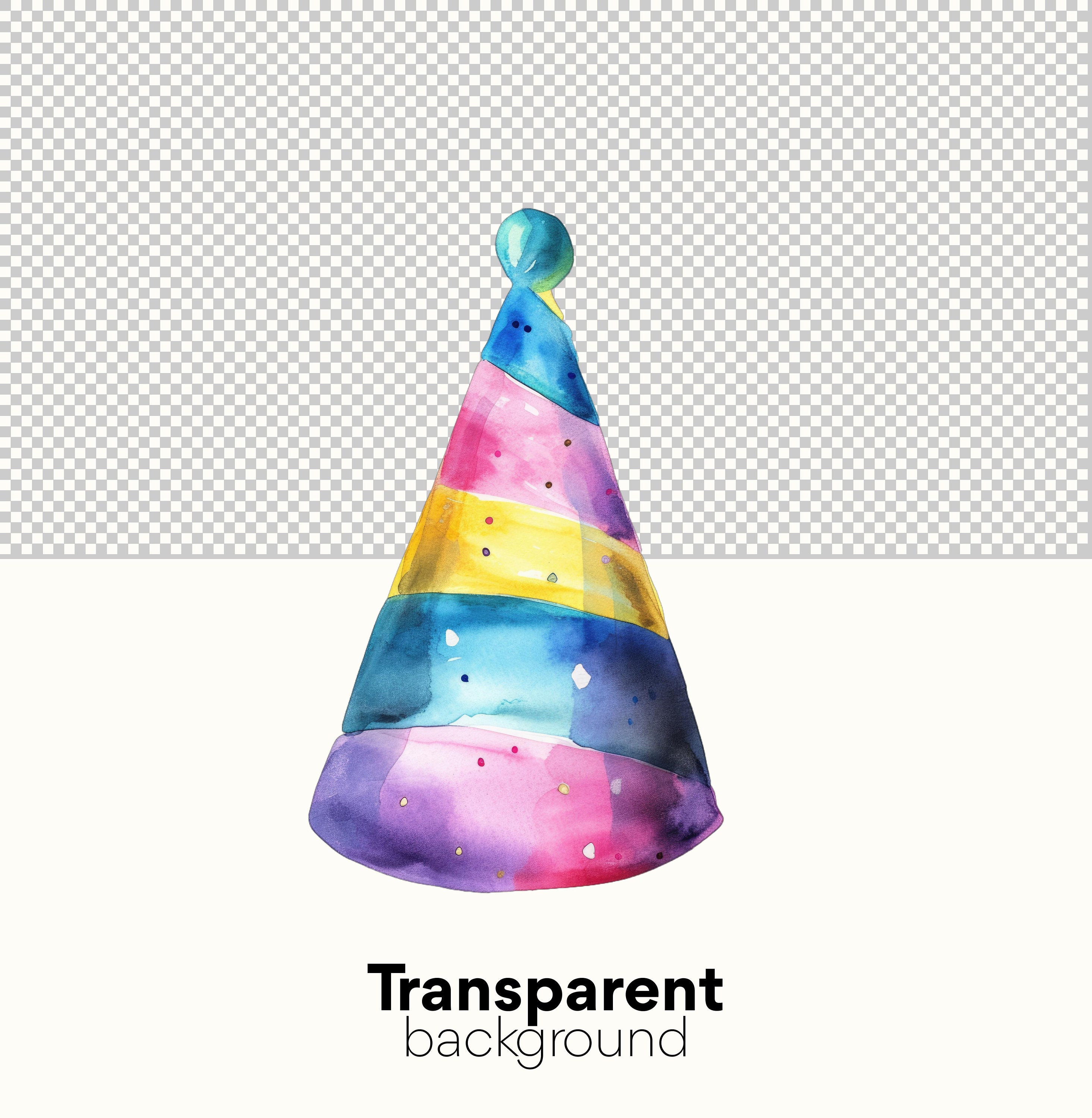 Party Hat Clipart: Birthday Clipart, Digital Download, Watercolor Party ...