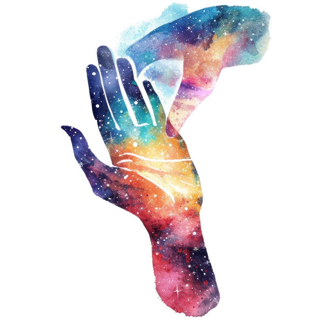 Hand Clipart Watercolor Counting Clipart Hands Clipart Digital Download ...