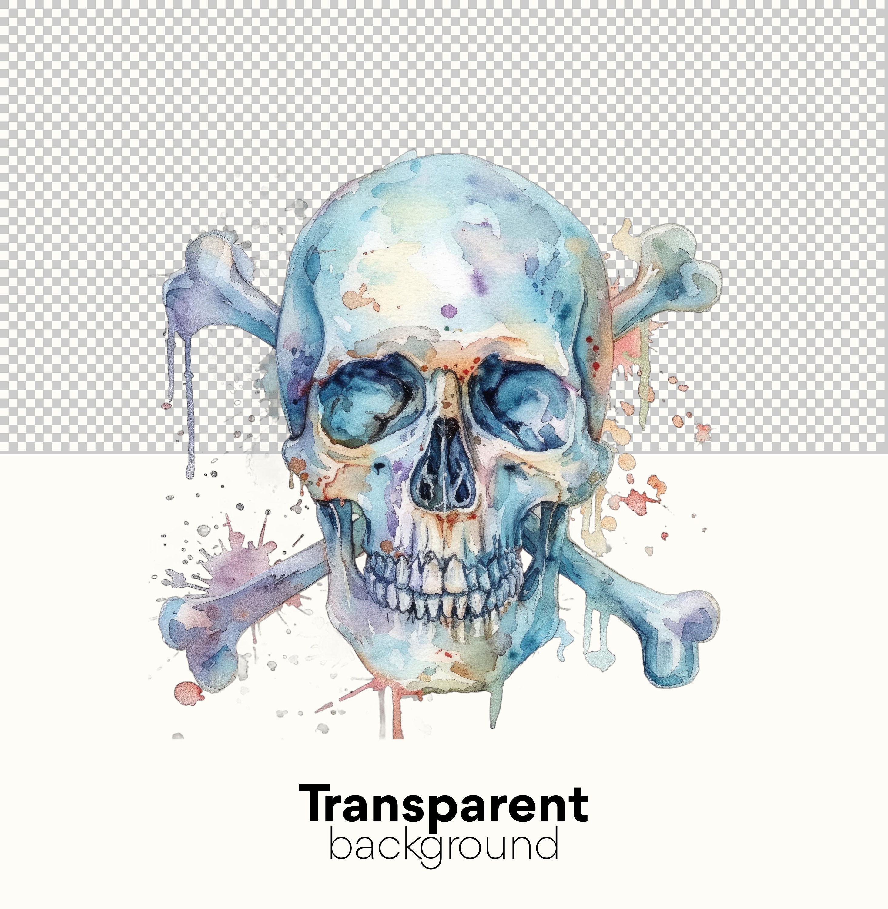 Skull and Crossbones Clip Art: Pirate Clipart, Kids Digital Graphics ...