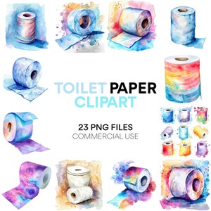 Toilet Paper Clipart 23 High-quality Pngs Watercolor, Digital Planners ...