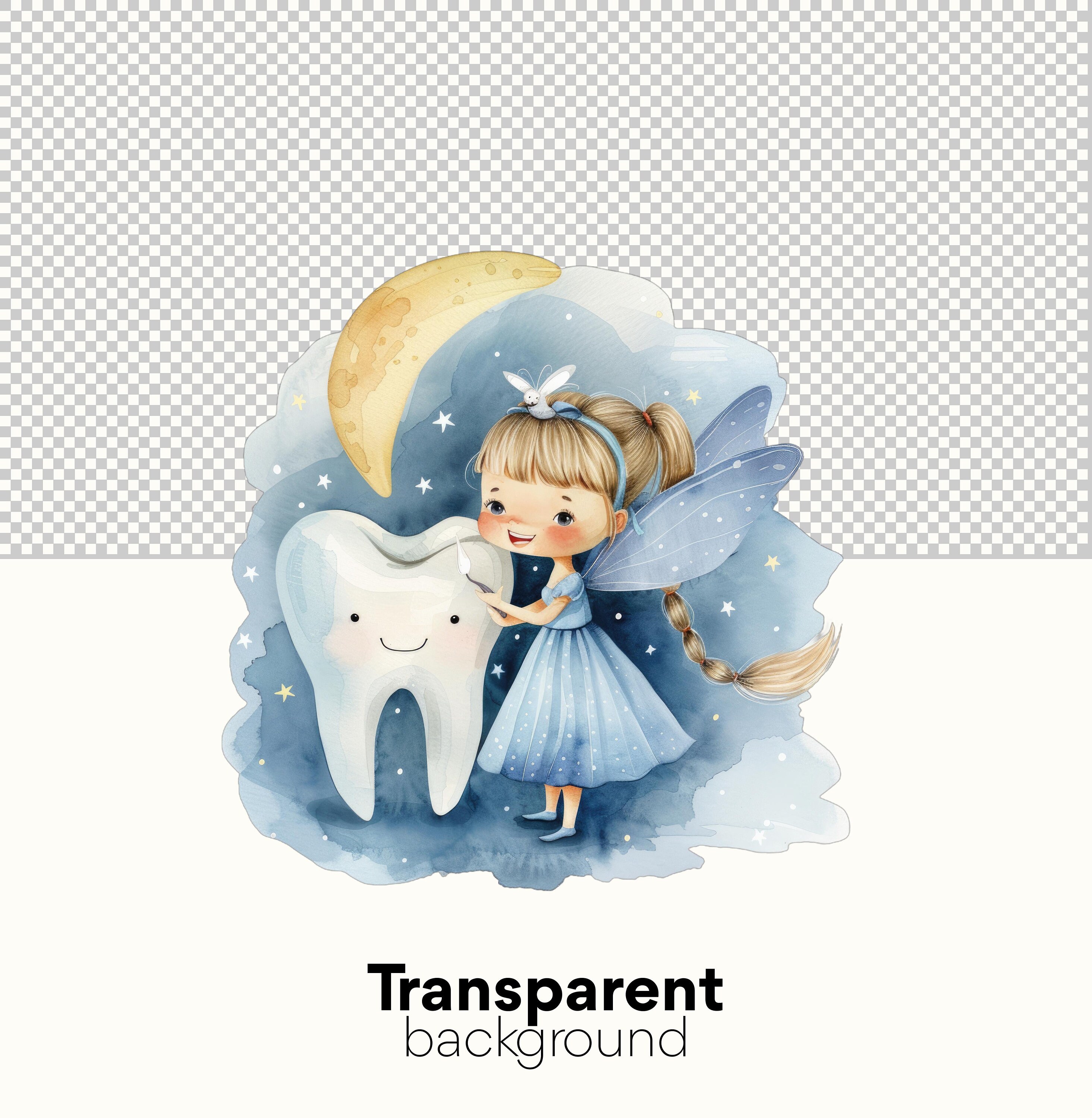 Tooth Fairy Clip Art: Watercolor Teeth & Fairy Clipart for Planner ...