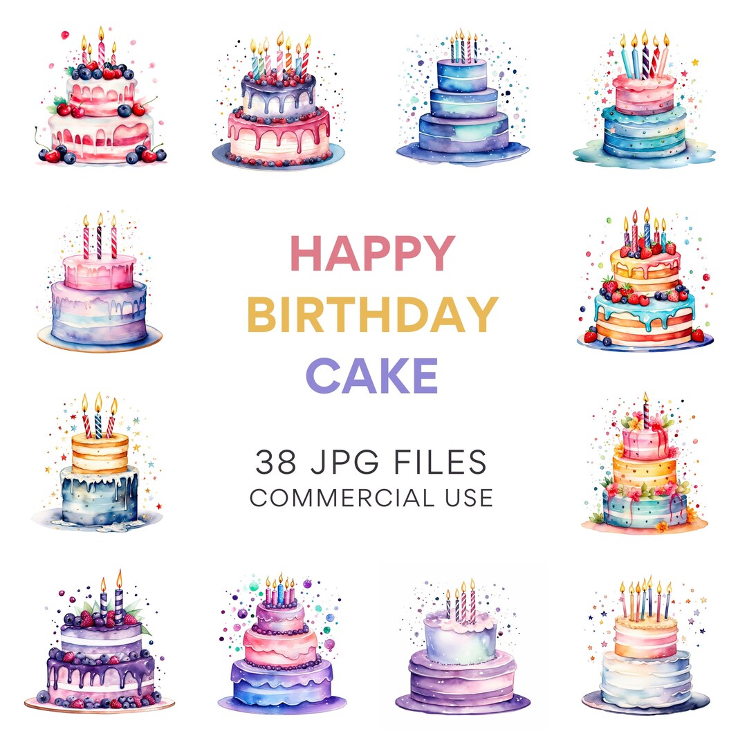 Happy Birthday Cake Clipart Pack Birthday Cakes, Birthday Clipart ...