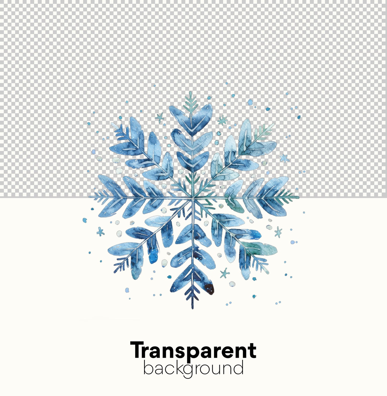 Snowflake Clipart: Watercolor Christmas, Winter Snow Clipart ...