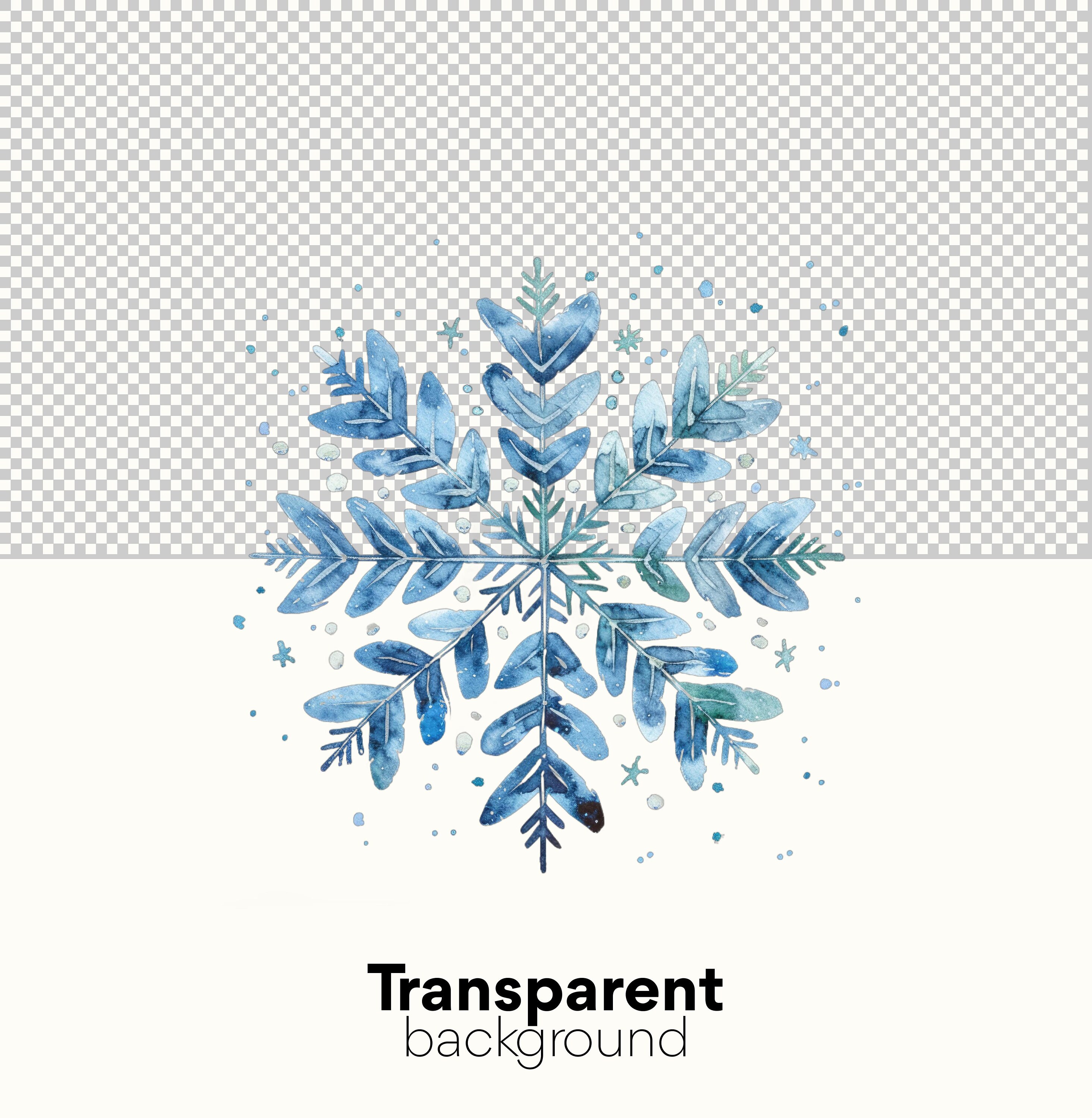 Snowflake Clipart: Watercolor Christmas, Winter Snow Clipart ...