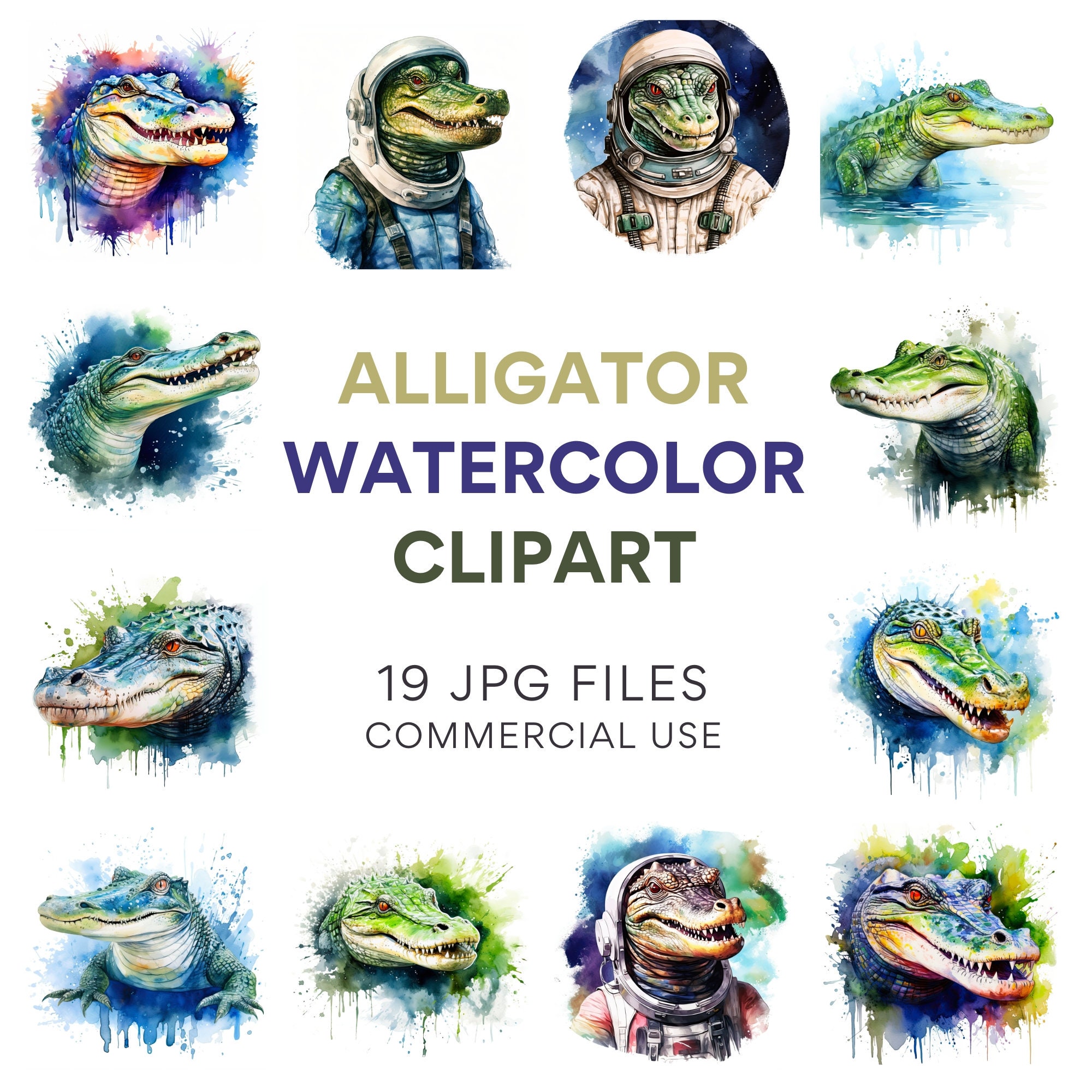 Alligator Clipart Collection: Realistic Crocodile Illustrations ...