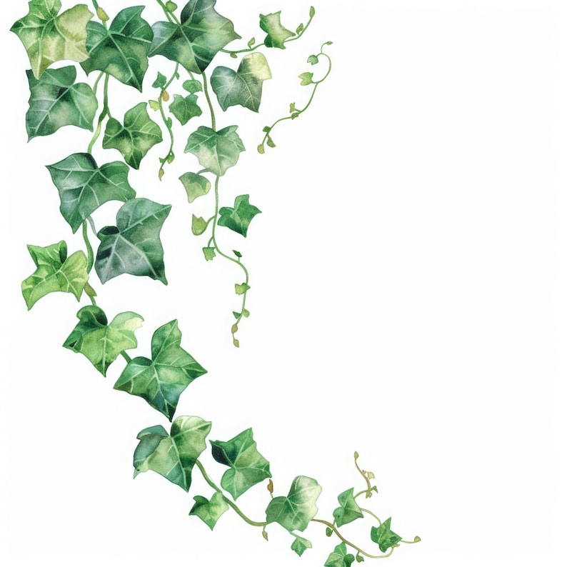 Ivy Clip Art Digital Download: Watercolor Ivy Vines Greenery Clipart ...