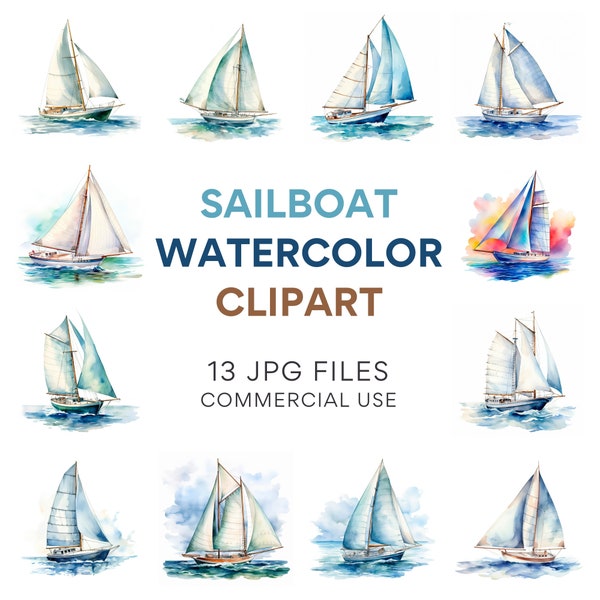 Sailboat Clipart - Etsy