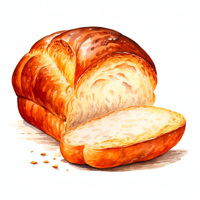 Bread Clipart Bundle: Bakery, Food, Watercolor Bread Images JPG ...