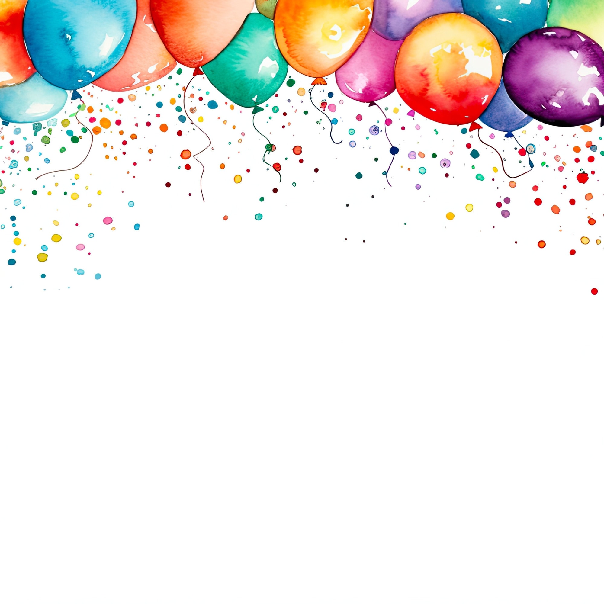 Birthday Border Clipart | 27 High-quality Jpgs - Watercolor, Digital ...
