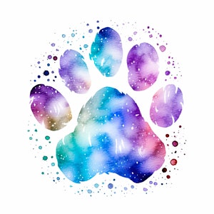 Paw Print Clip Art, Dog Paw Clipart, Instant Download Digital Clip Art ...