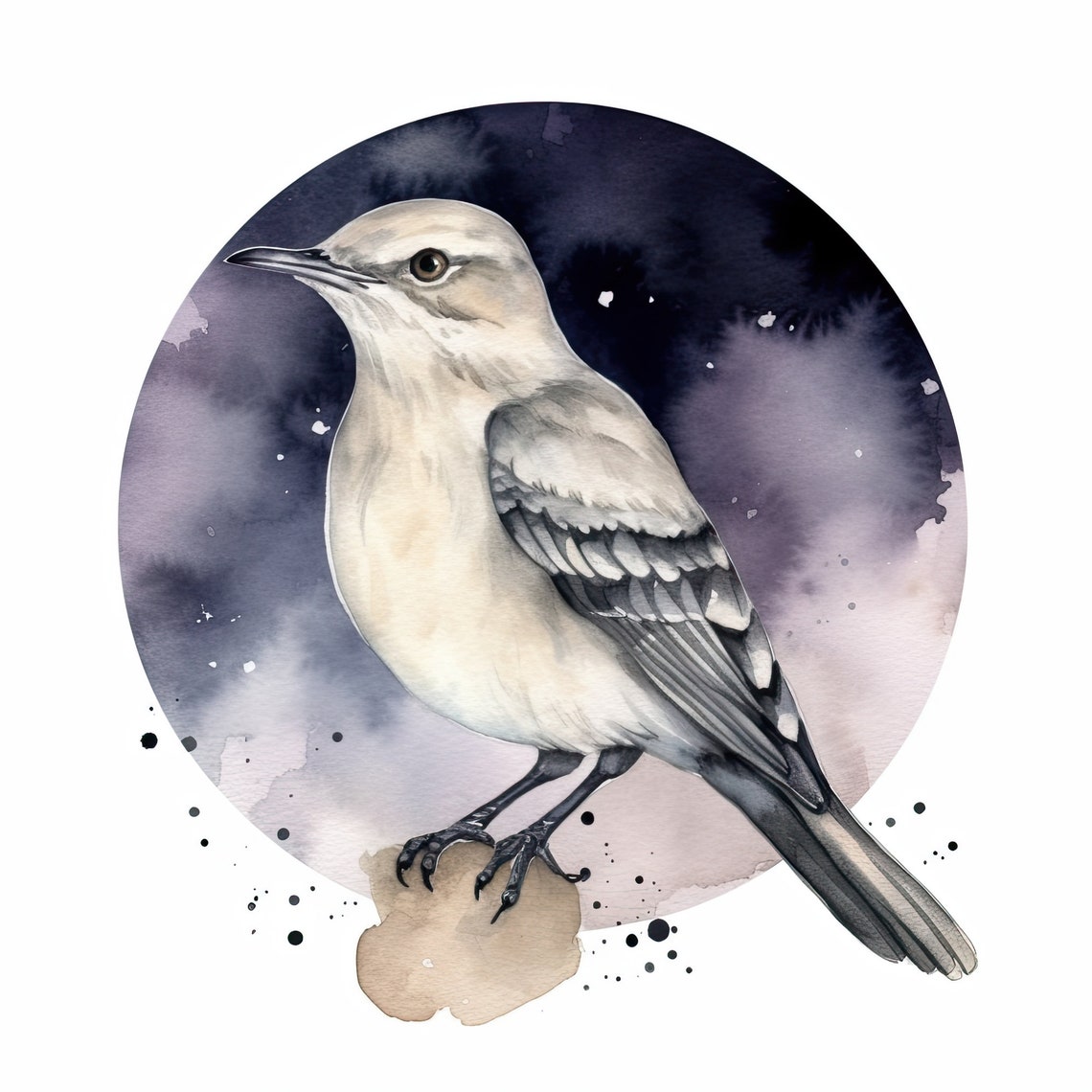 Mockingbird Clipart Pack Northern Mockingbird Clip Art, Instant ...
