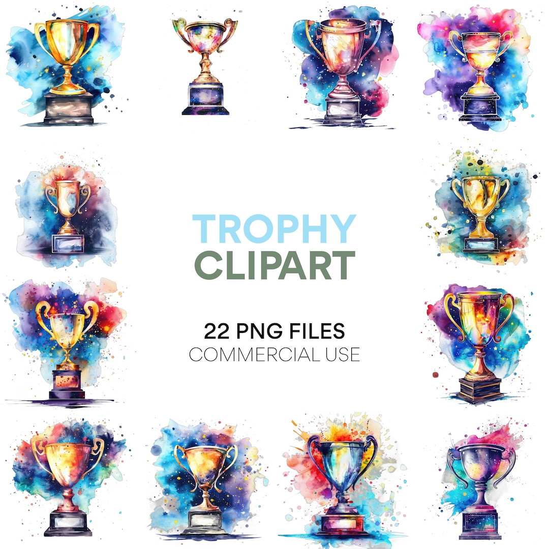 Trophy Clipart: Award and School Clipart, Commercial Use Digital Clip ...