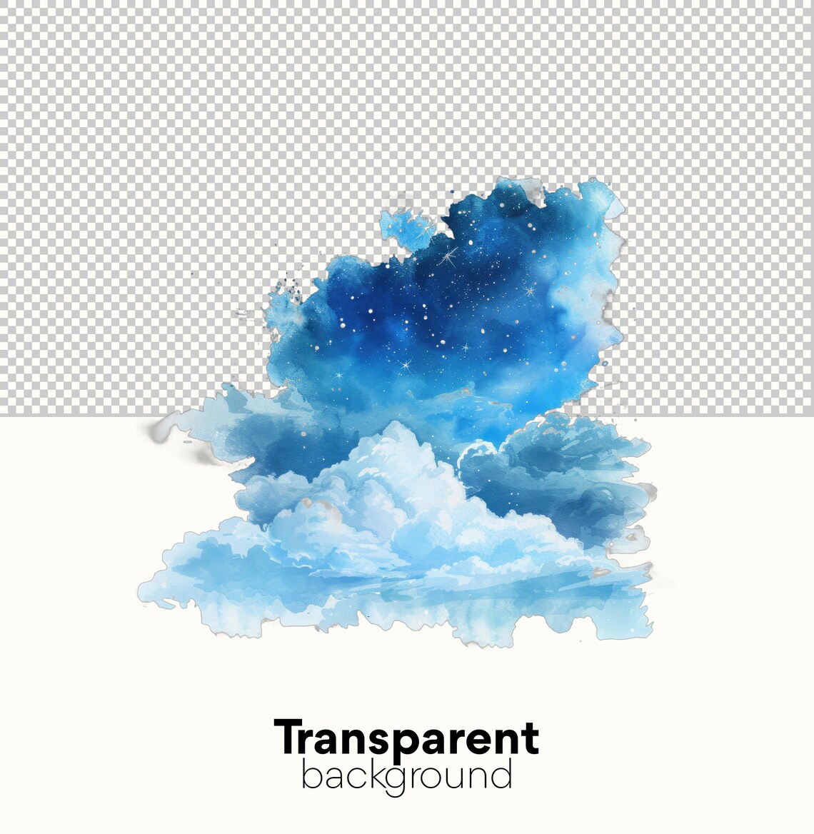 Sky Clipart Digital Paper: Night Sky Scrapbooking Paper, Watercolor Sky ...