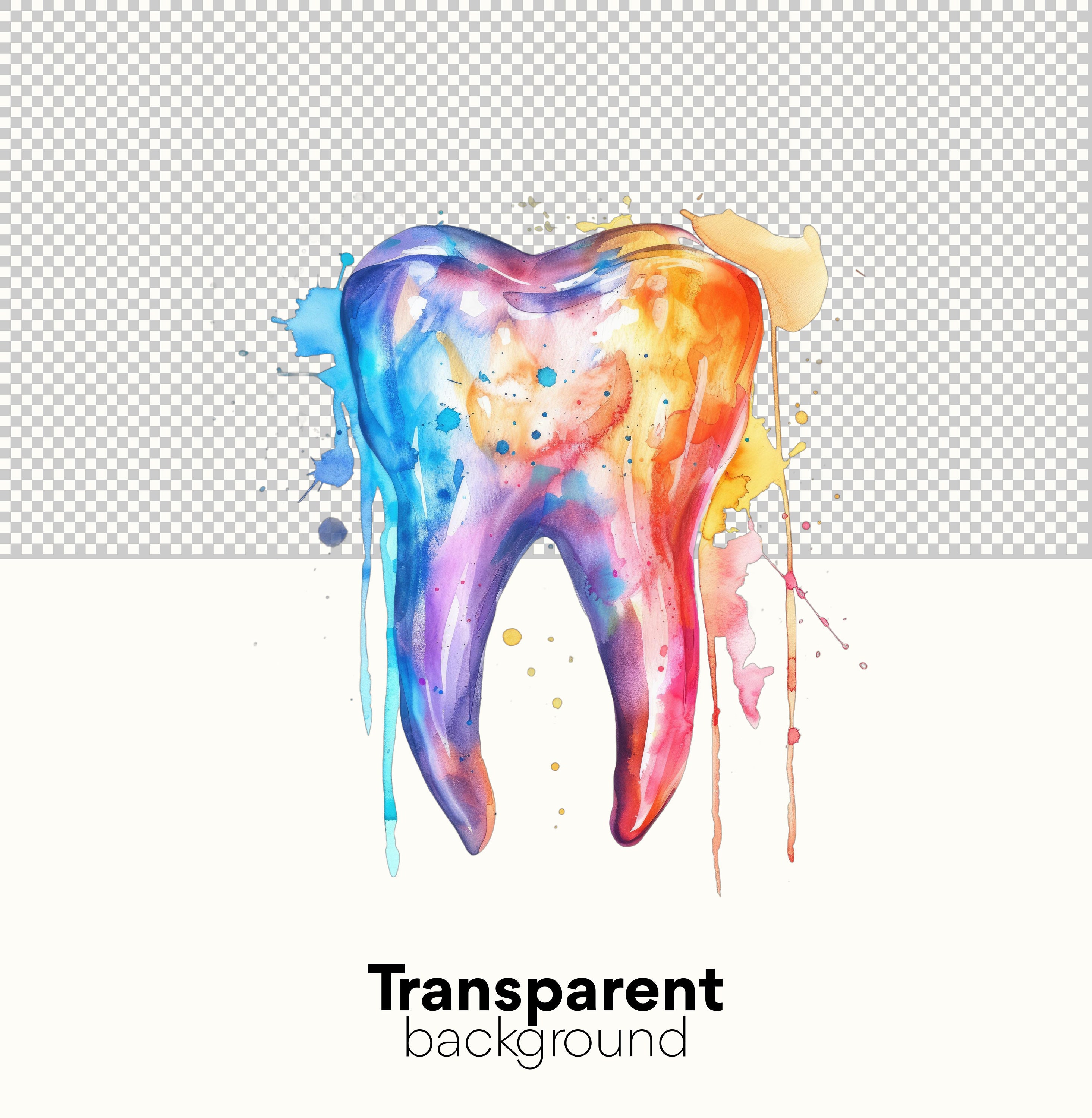 Tooth Clipart Bundle: Dentist, Tooth Fairy, Dental Care Watercolors PNG ...