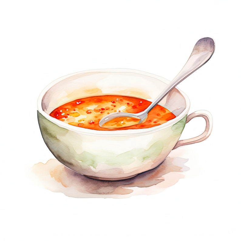 Soup Clipart Collection: Watercolor Food Clipart, Digital Download for ...