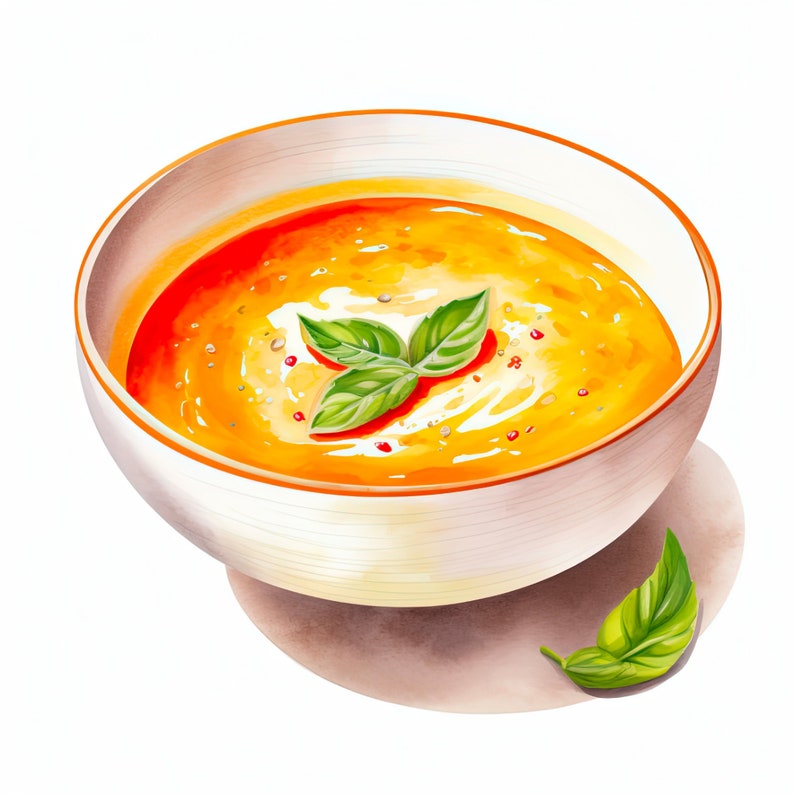 Soup Clipart Collection: Watercolor Food Clipart, Digital Download for ...