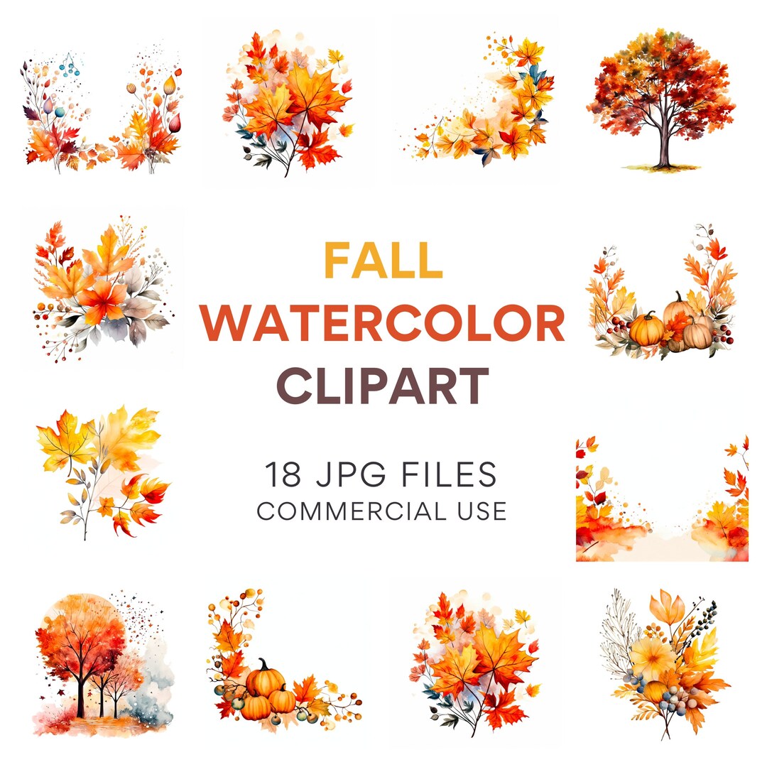 Fall Clipart Bundle: Autumn Clipart, Pumpkin & Fall Leaves Clipart ...