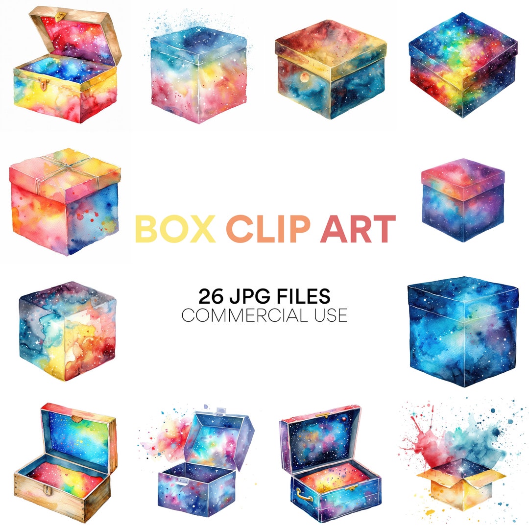 Box Clip Art Set Gift Box Clipart, Present Clipart, Digital Gift Box ...