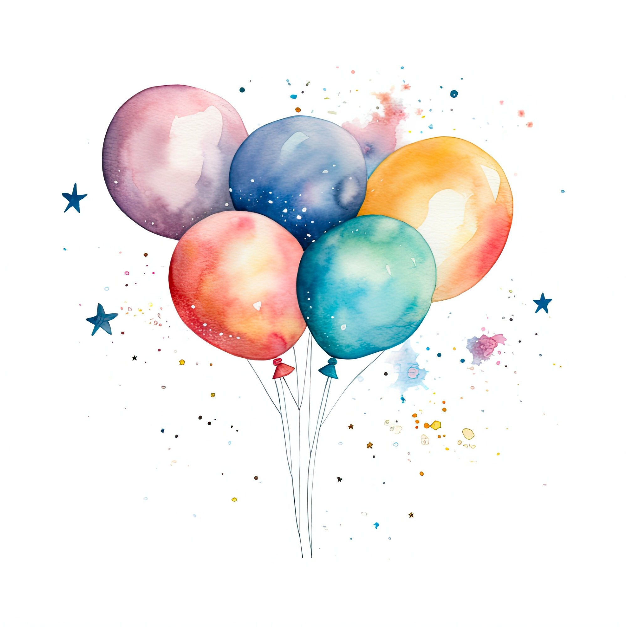 Balloon Clipart: Balloon Overlays, Glitter Balloons, Party & Birthday ...