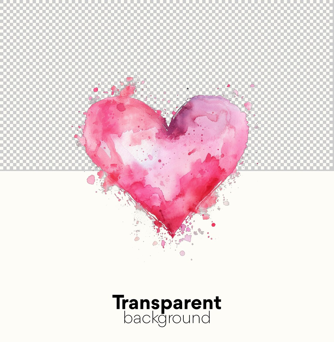 Pink Heart Clip Art, Heart Clipart, Watercolor Hearts for Mother's Day ...