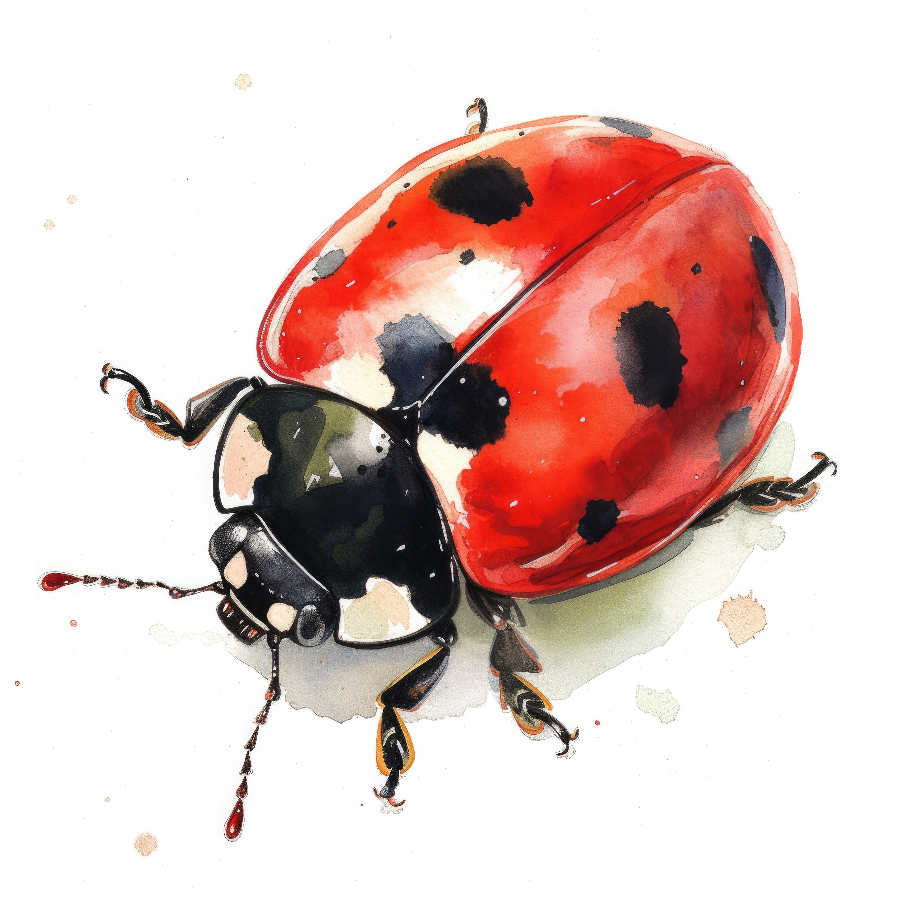 Ladybug Clipart, Watercolor Ladybug Insect Clipart, Digital Download ...