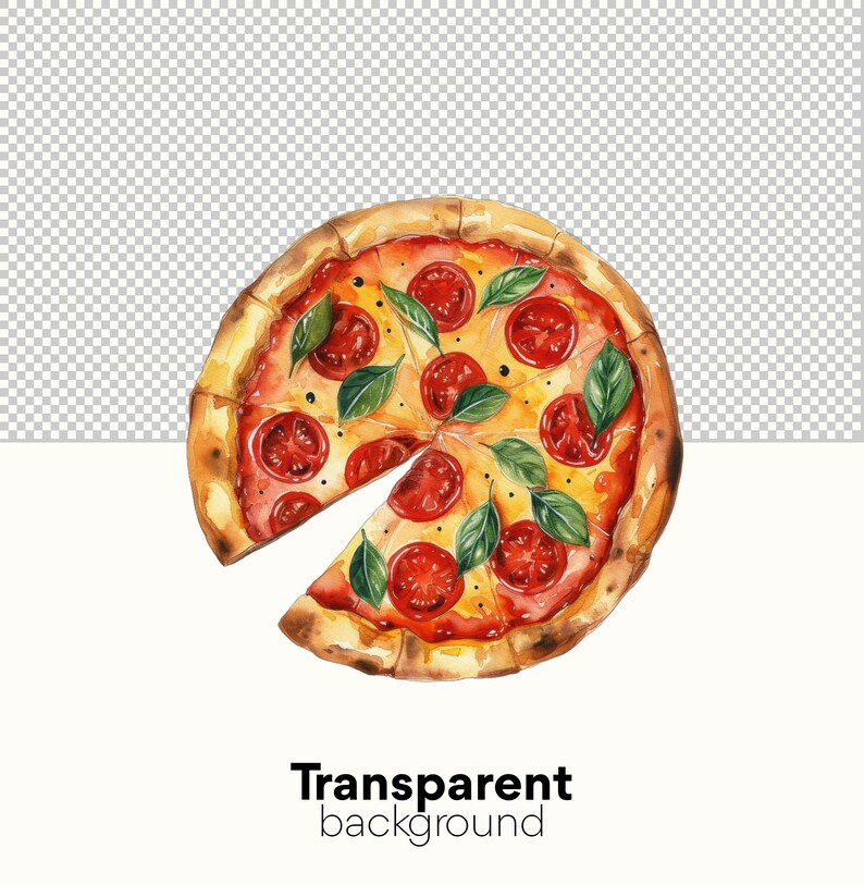 Pizza Clip Art Bundle Watercolor Pizza, Food & Fast Food Clipart ...