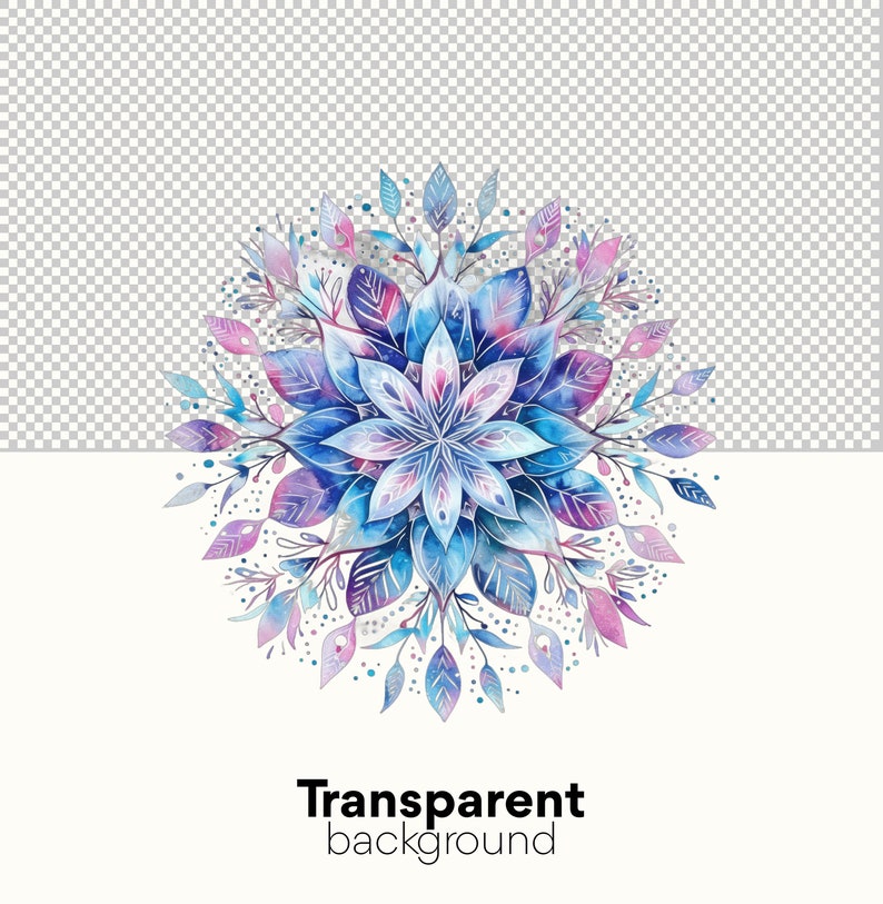 Snowflake Clipart: Watercolor Christmas, Winter Snow Clipart ...