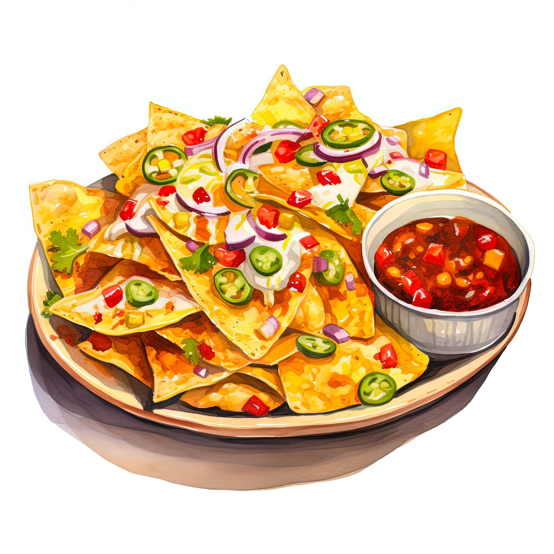 Nachos Clipart Pack: Kawaii Nacho, Burrito, Taco, Fiesta Clipart ...