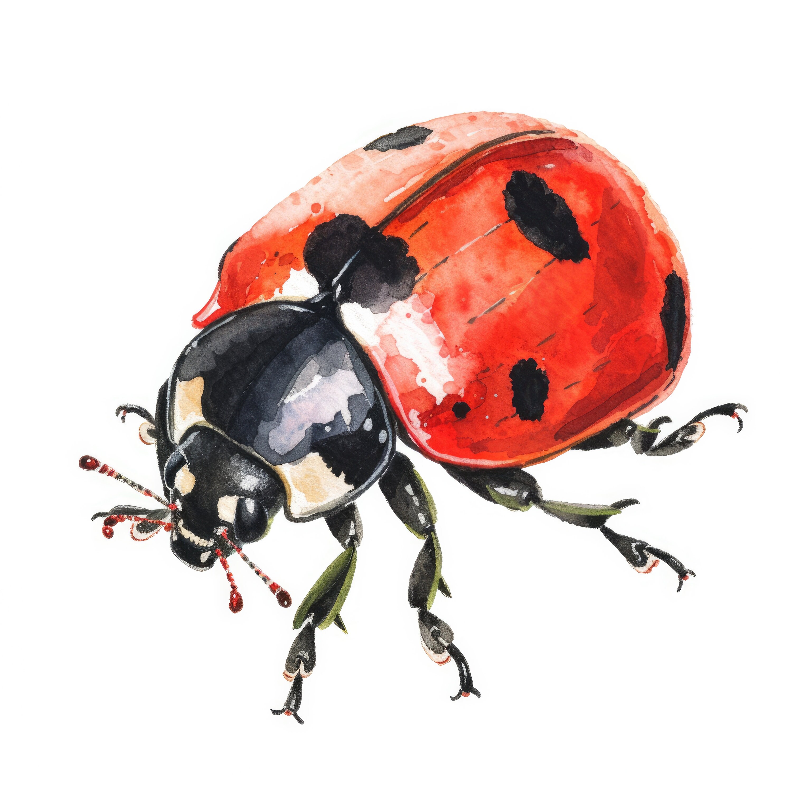 Ladybug Clipart, Watercolor Ladybug Insect Clipart, Digital Download ...
