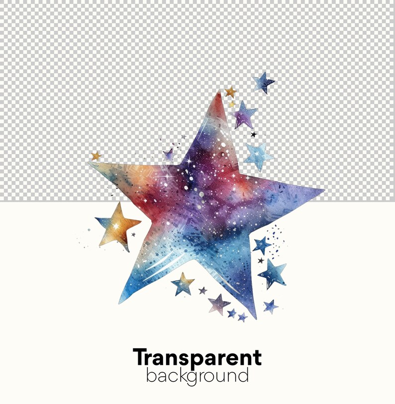 Star Clipart Overlays, Gold Foil Starry Night Sky & Galaxy Clip Art ...