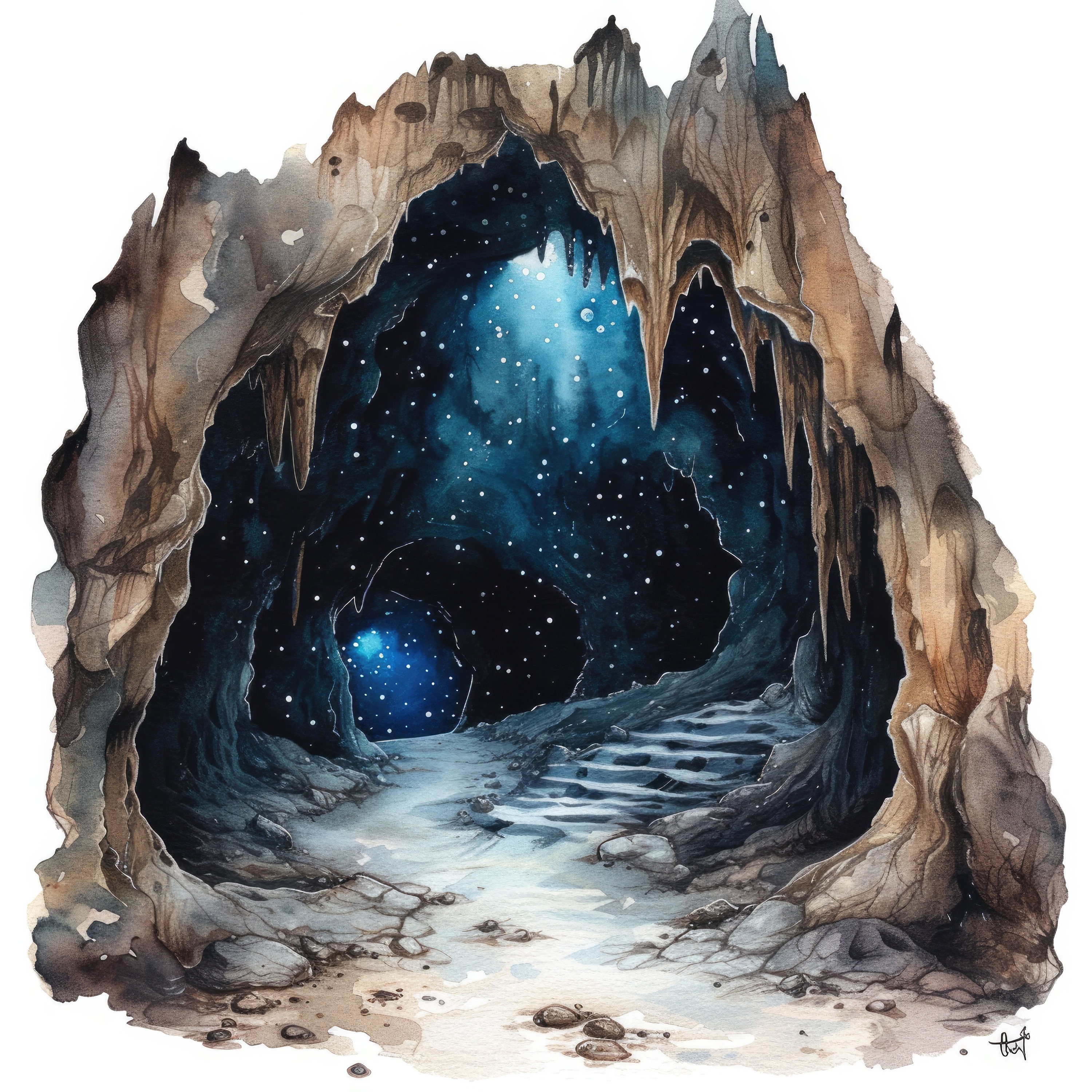 Cave Clipart 27 High-quality Jpgs Watercolor, Digital Planners, Junk ...