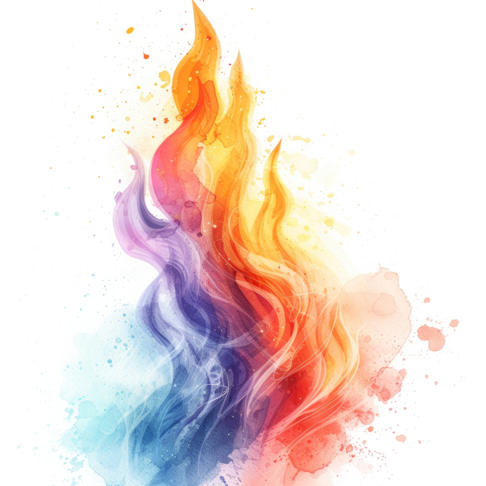Flame Clipart Fire Overlays: Campfire Clip Art, Watercolor Fire ...