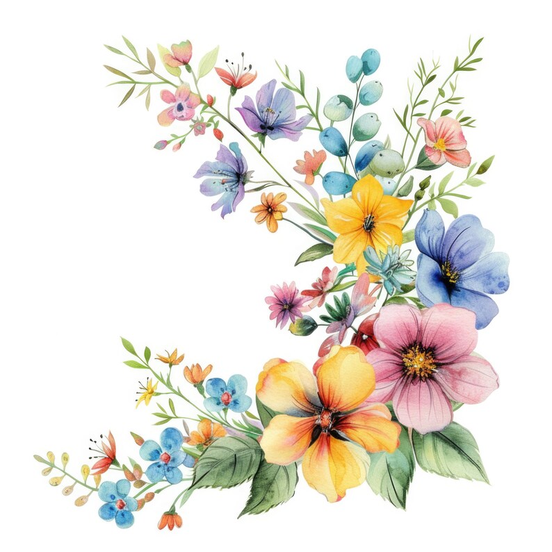 Floral Clipart Collection: Wedding, Watercolor Flowers, Premade & Wild ...