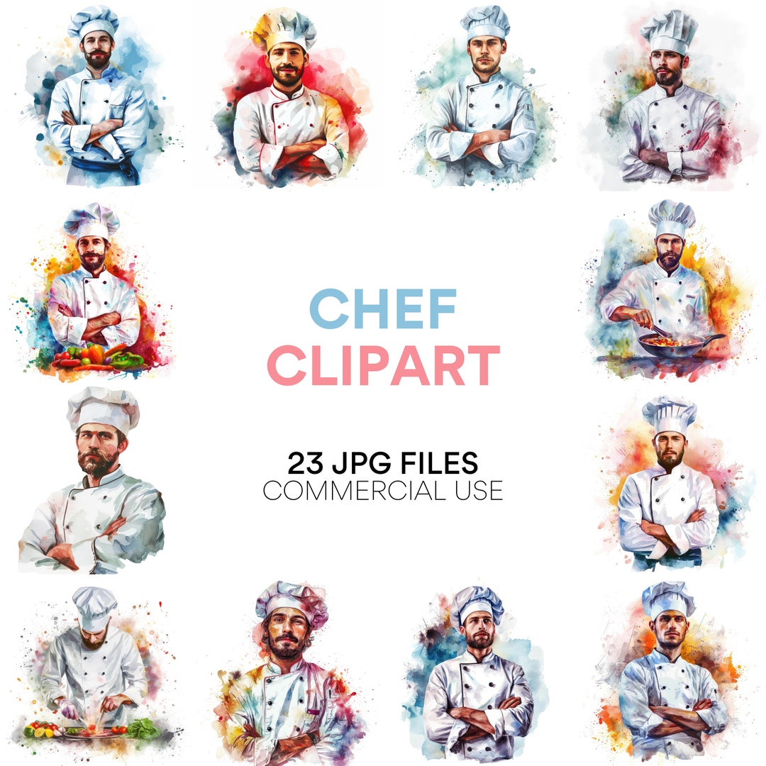 Chef Clipart Collection, Cooking & Kitchen Clipart Set for Commercial ...