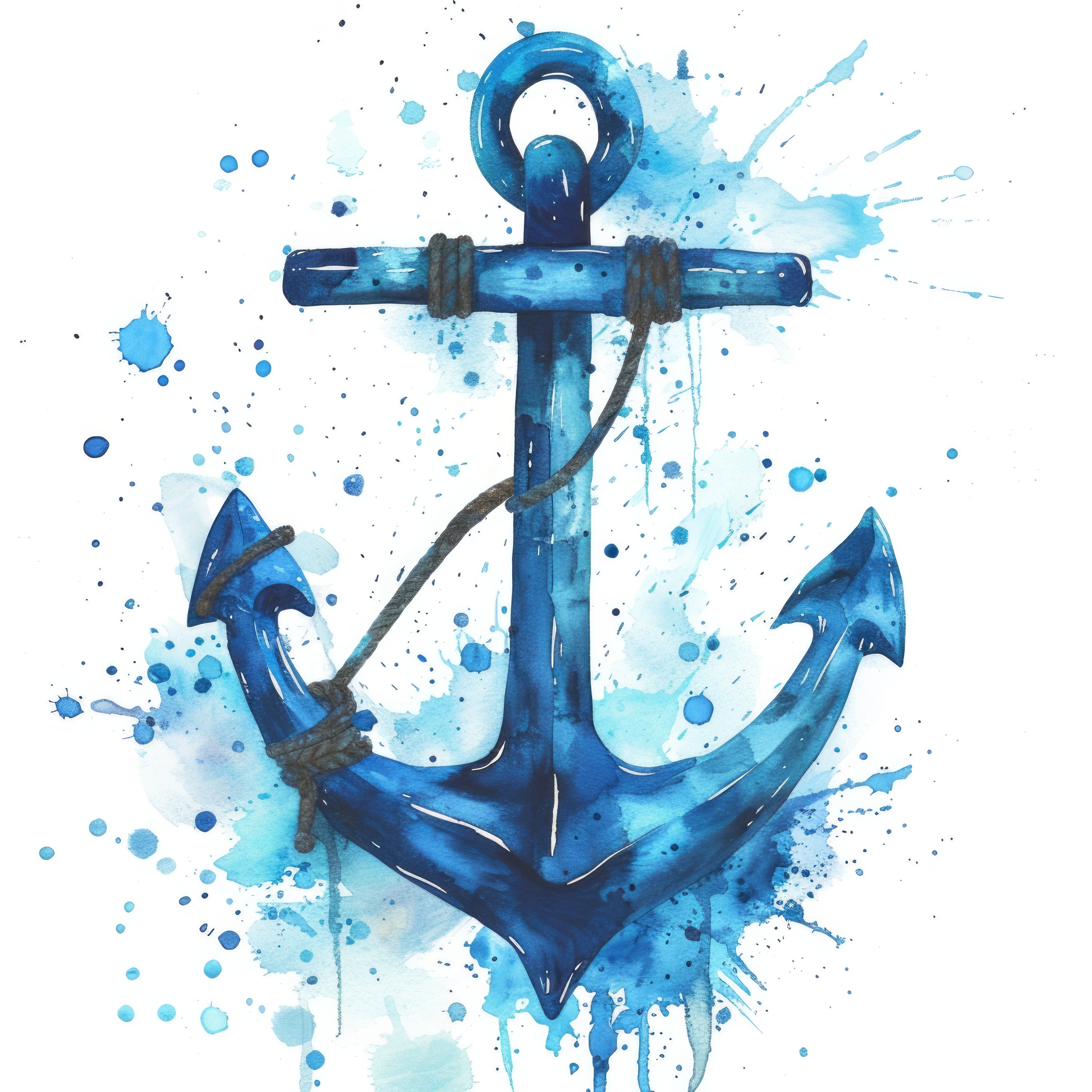Anchor Clipart Bundle - Watercolor Nautical Clipart - Commercial Use ...