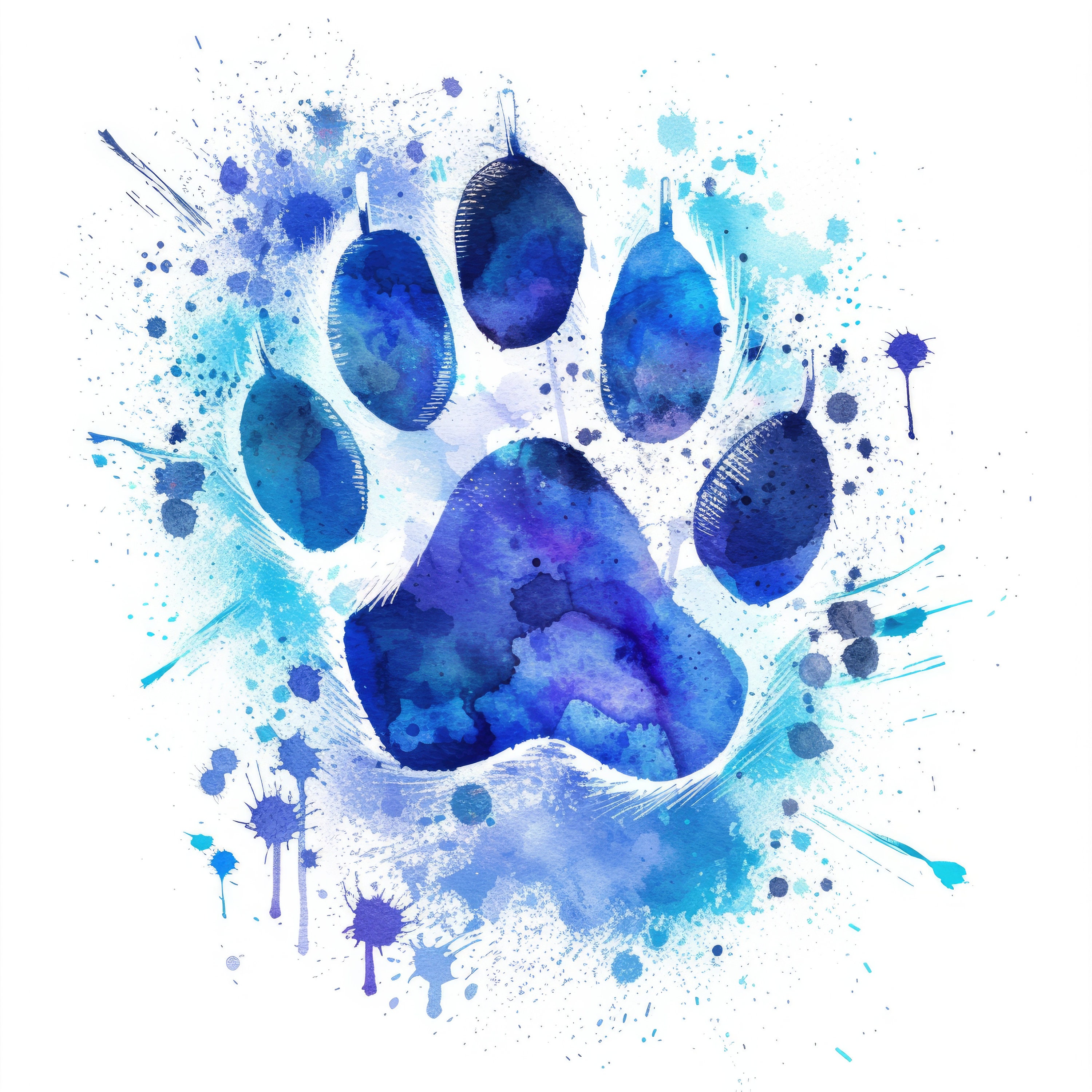 Cat Paw Print Clip Art | 29 High-quality Jpgs - Watercolor, Digital ...