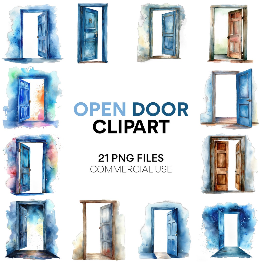 Open Door Clipart | 21 High-quality Pngs - Watercolor, Digital Planners ...