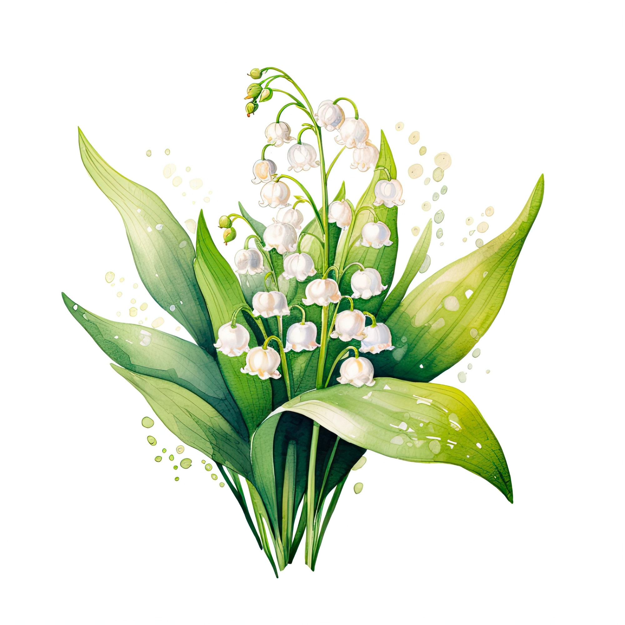 Lily of the Valley Clip Art 19 High-quality Jpgs Watercolor, Digital ...
