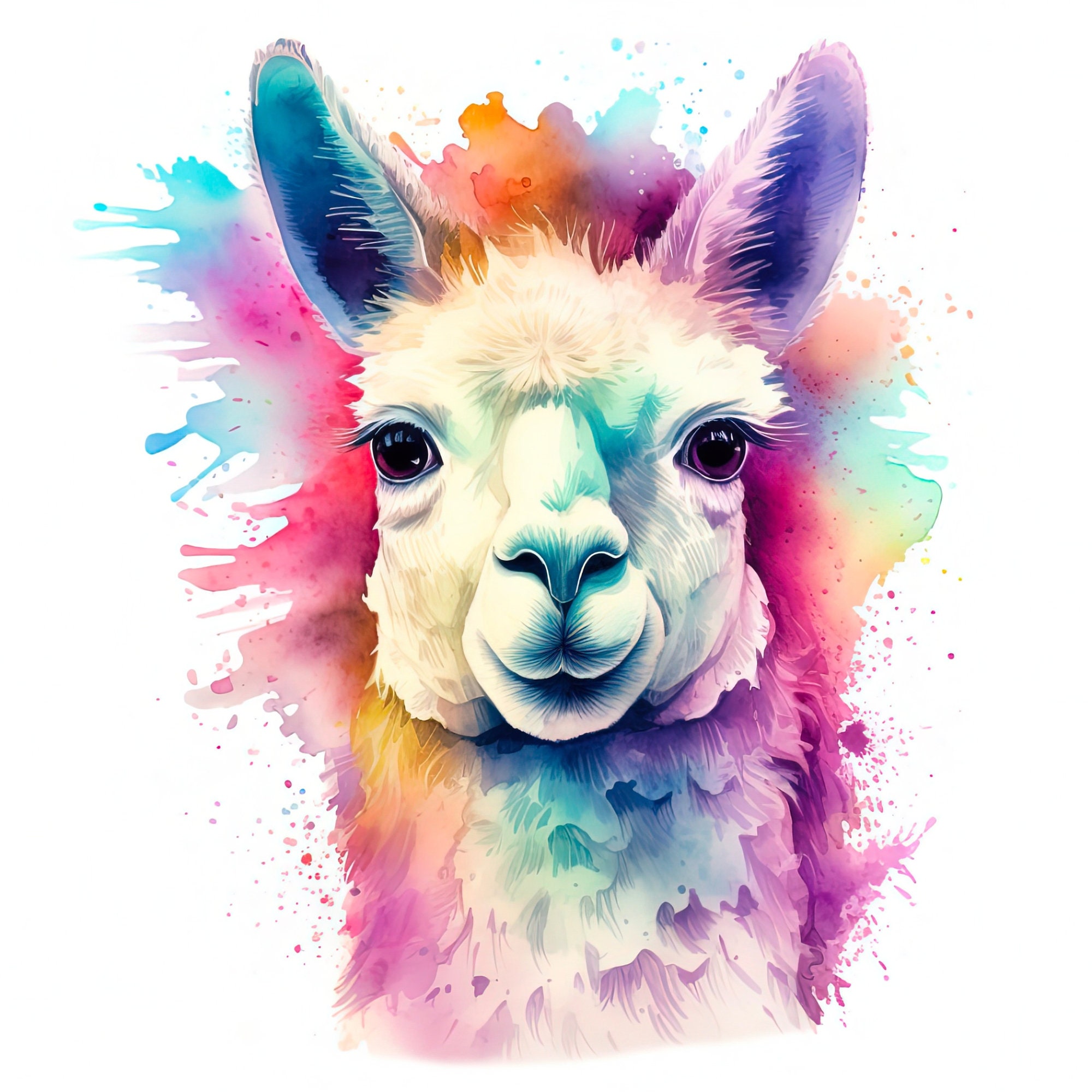 Llama Clipart Bundle: Alpaca Clipart, Watercolor Clipart, Cute Llama ...